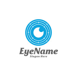 Tech eye logo design template Royalty Free Vector Image
