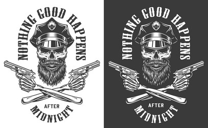 Vintage monochrome police officer logo Royalty Free Vector