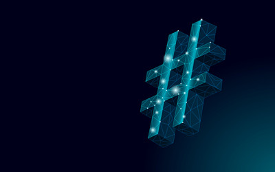 Cartoon hashtag flat symbol communication online Vector Image