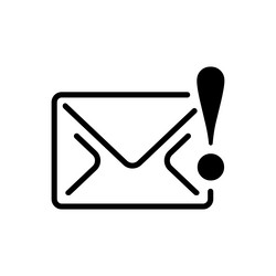 Email icon with caution exclamation mark warning Vector Image