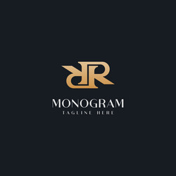 Rr logo monogram design template Royalty Free Vector Image