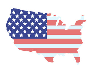 American flag shaped country Royalty Free Vector Image