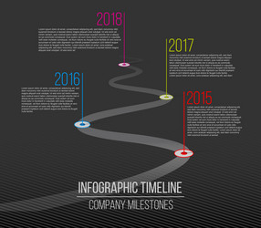 Infographic company milestones vertical curved Vector Image
