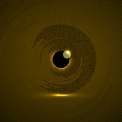 Digital eye with binary code technology concept Vector Image