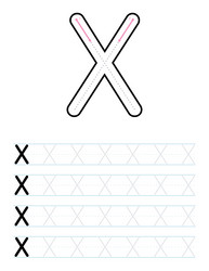 Letter X Tracing Vector Images (over 150)