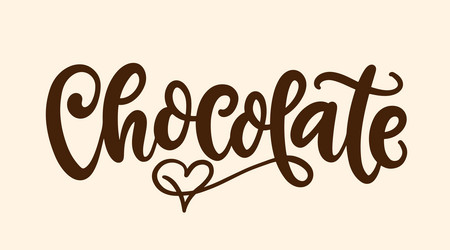 Chocolate calligraphy logo lettering banner word Vector Image