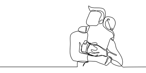 Father and his daughter continuous one line Vector Image Father and his daughter continuous one line Vector Image