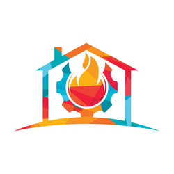 Home restorations logo design Royalty Free Vector Image