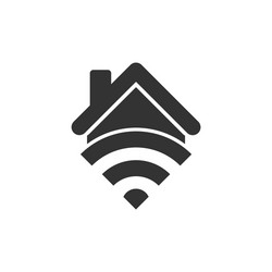 Wifi house logo smart home tech net Royalty Free Vector