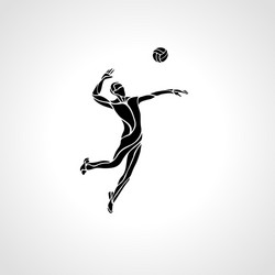Stylized Silhouette Volleyball Vector Images (51)