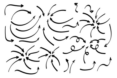 Doodle flowchart shapes symbols pointer Royalty Free Vector