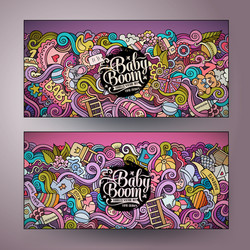 Baby horizontal banner Royalty Free Vector Image
