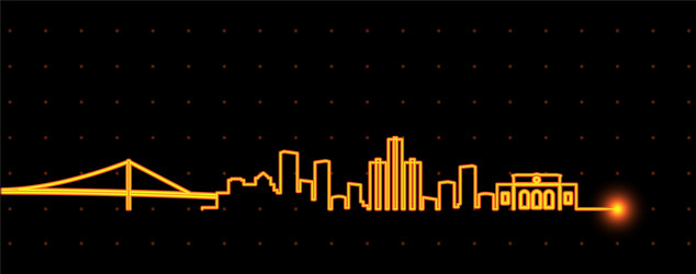 Detroit skyline michigan Royalty Free Vector Image