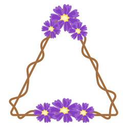 Rectangle floral frame flower wreath border Vector Image