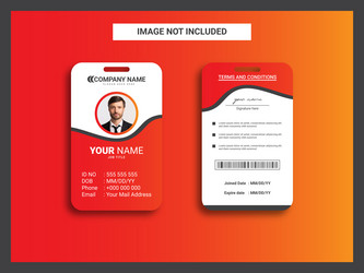 Id card template front and back Royalty Free Vector Image