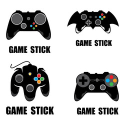 Simple and cool free game stick icon logo Vector Image