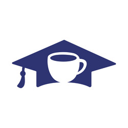 Student coffee logo design template Royalty Free Vector