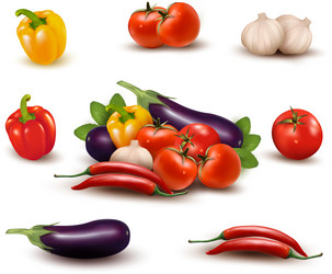 Fresh realistic group of vegetables healthy food Vector Image