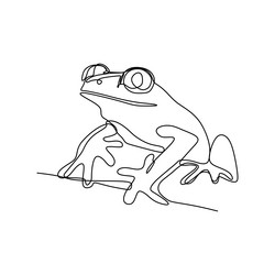 Frog one line art drawing minimalist design Vector Image