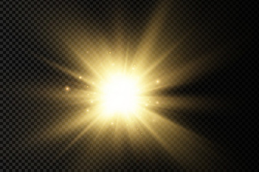 Realistic sun rays yellow sun ray glow abstract Vector Image
