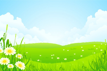 Cartoon spring landscape Royalty Free Vector Image
