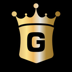 Letter g crown logo crown logo on g Royalty Free Vector