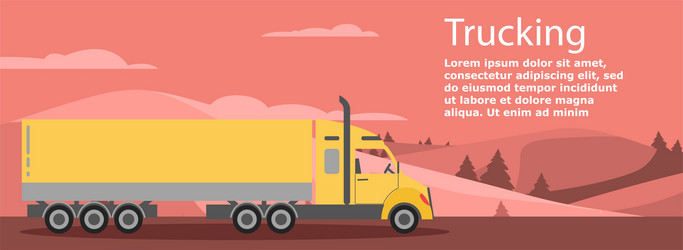 Auto shipping banner with container truck Vector Image