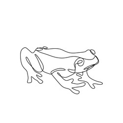 Frog one line art drawing minimalist design Vector Image