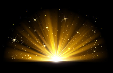 Golden magic light sunlight arch with sparkles Vector Image