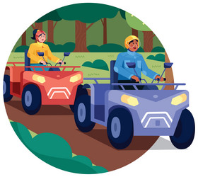 Quad bike cartoon colored clipart Royalty Free Vector Image