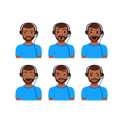 Call center man and woman operator business Vector Image