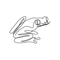 Frog line art drawing Royalty Free Vector Image