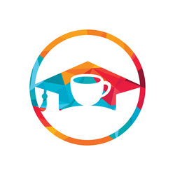 Student coffee logo design template Royalty Free Vector