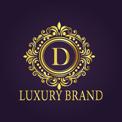 Letter d luxury gold logo concept Royalty Free Vector Image
