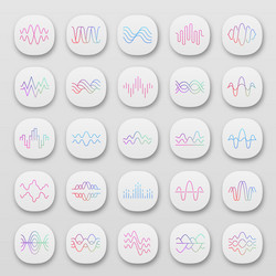 Futuristic hud ui grid music sound waves set Vector Image