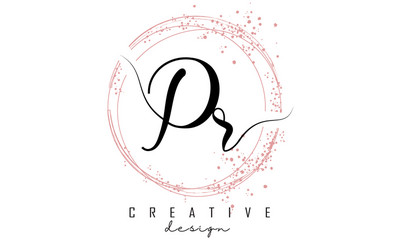 Pr modern letter logo design with swoosh Vector Image