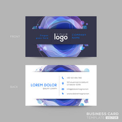 Modern blue id card design template Royalty Free Vector