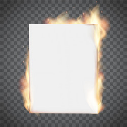Burning piece of crumpled paper empty Royalty Free Vector