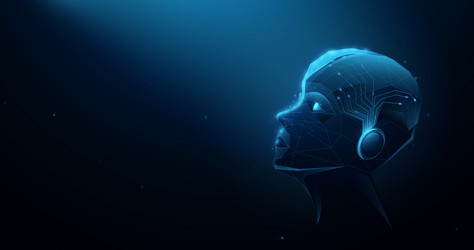 Artificial intelligence human head Royalty Free Vector Image