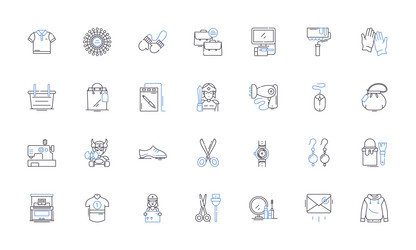 Assembly line icons collection build Royalty Free Vector