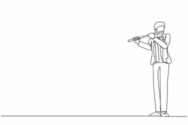 Continuous one line drawing male musician playing Vector Image