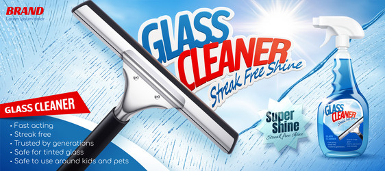 Modern glass cleaner ad banner Royalty Free Vector Image