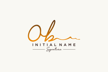 Initial ob signature logo template hand drawn Vector Image