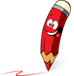 Red pencil - funny cartoon Royalty Free Vector Image