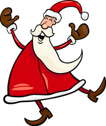 Cartoon santa claus dancing dab Royalty Free Vector Image
