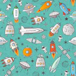 Seamless pattern with cartoon doodle houses can Vector Image
