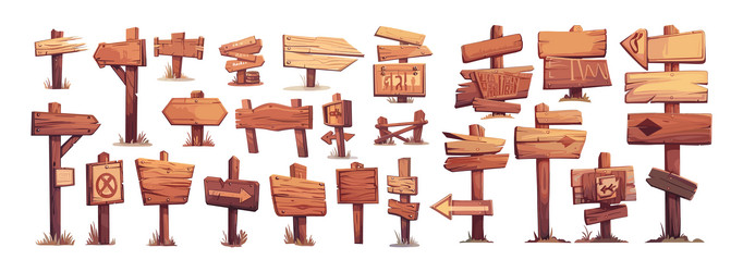 Hand drawn wooden street signs doodle sign post Vector Image