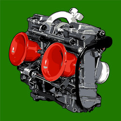 Carburetor template for graphic design Royalty Free Vector
