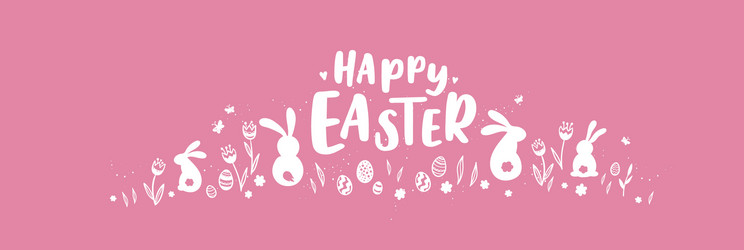 Cute hand drawn easter horizontal design Vector Image