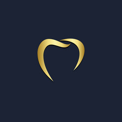 Dental tooth eco leaf gold logo Royalty Free Vector Image